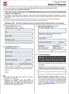 Notice of Disposal 2025: Complete Guide for NSW Vehicle Sellers